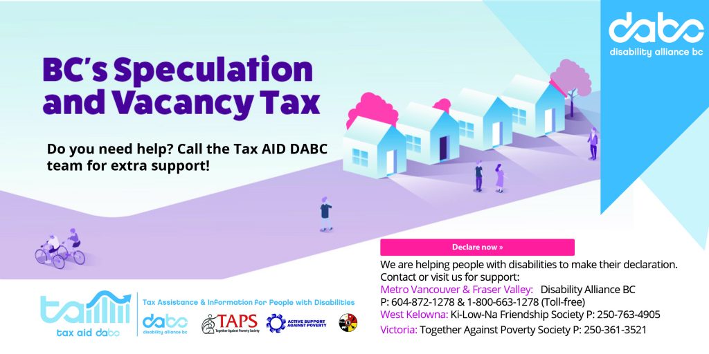 Tax AID is assisting with BC’s Speculation and Vacancy Tax declaration ...